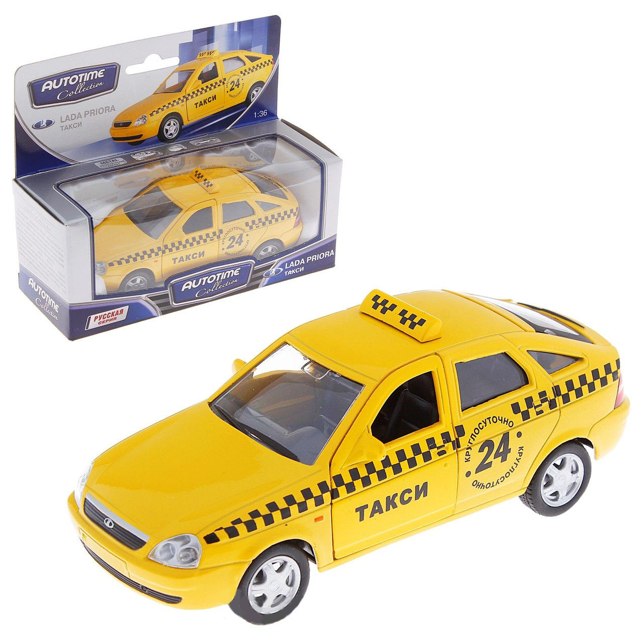 Машинка металлическая Lada Priora Такси, 1:36 от Autotime, 33986от ...